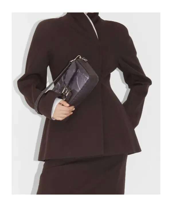 FENDI ボタン付きジャケット 40 ダークパープル Fendi High-Neck Wrap Tailored Jacket In Dark Purple - 32% Off